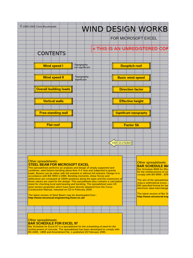 Wind Design Workbook for Structures | PDF | Spreadsheet | Microsoft Excel