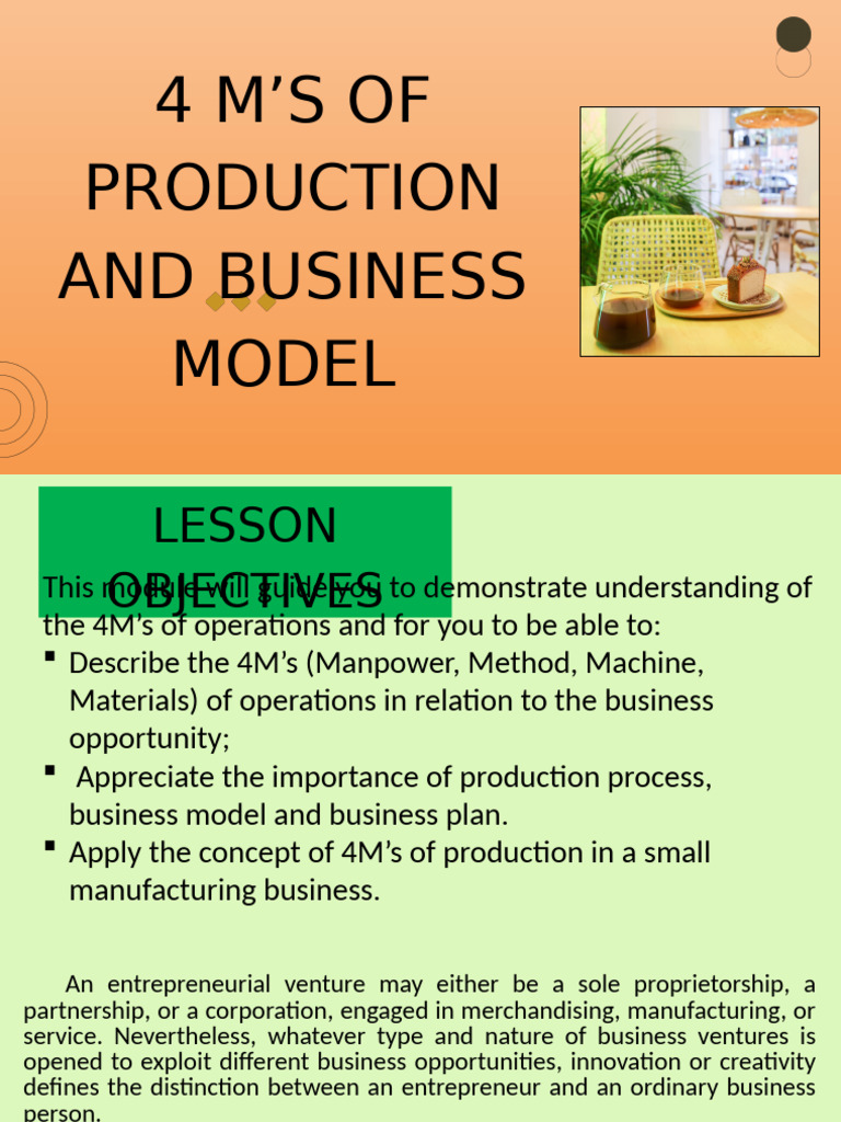 4 Ms of Production and Business Model STUDENTS | PDF | Supply Chain ...