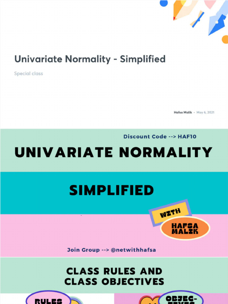 Univariate Normality - Simplified With Anno 1687841595010 | PDF