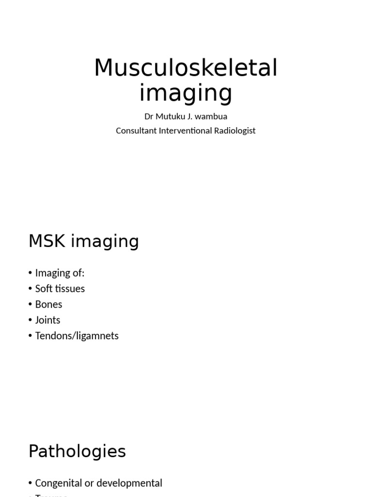 Musculoskeletal Imaging | PDF