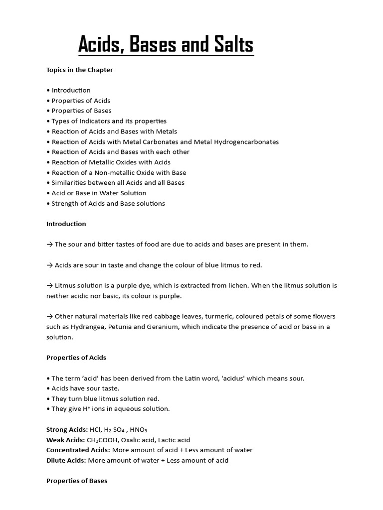 Acids, Bases, and Their Reactions Explained | PDF | Acid | Ph