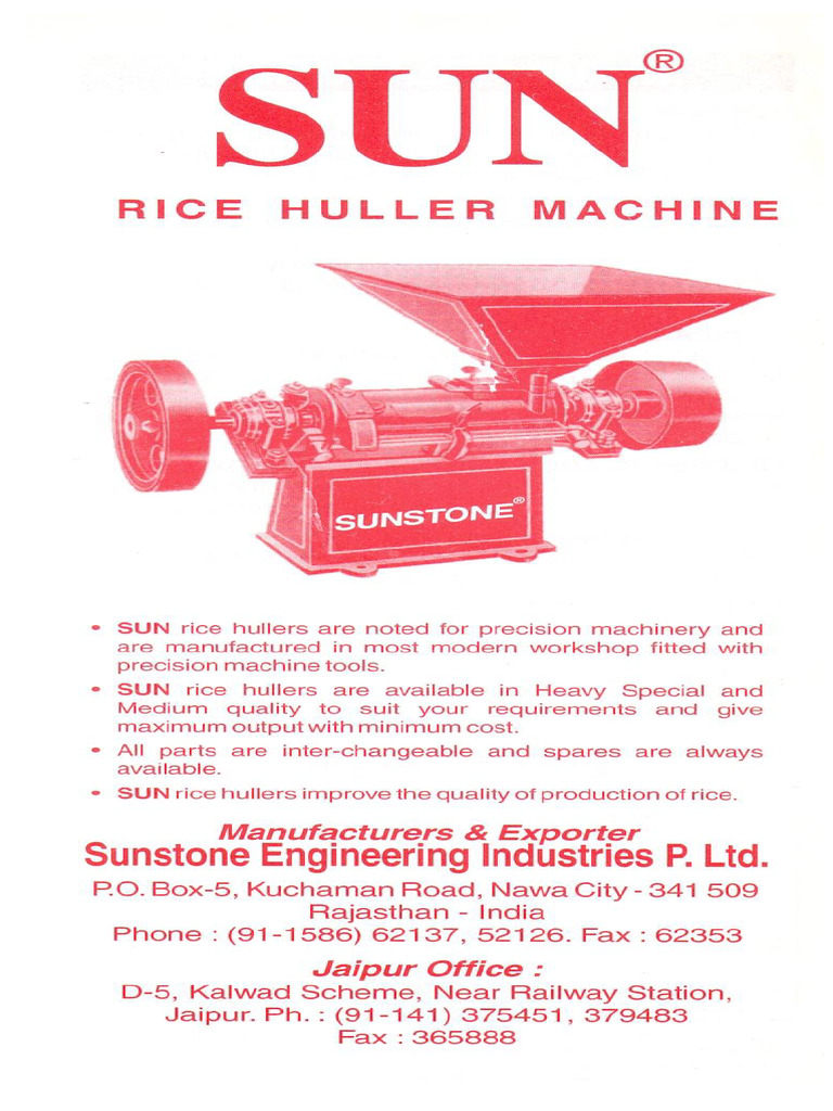 Rice Huller Machine | PDF