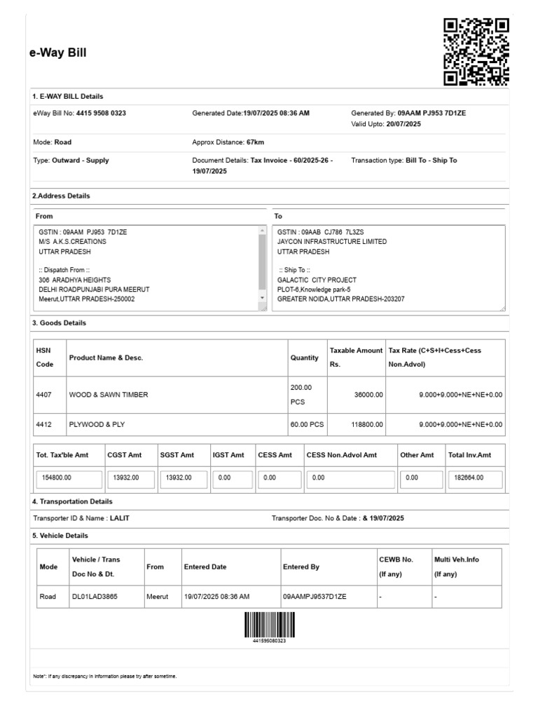 E-Way Bill System Bn-60 Jaycon | PDF | Taxation | Payments