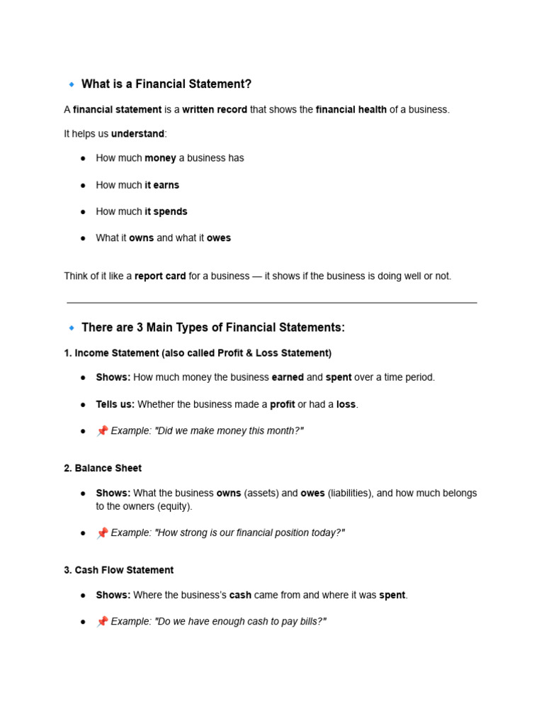 Understanding Financial Statements Explained | PDF