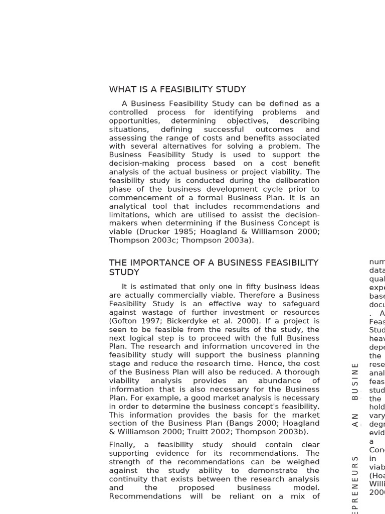 Business Feasibility Study Outline | PDF | Feasibility Study | Entrepreneurship