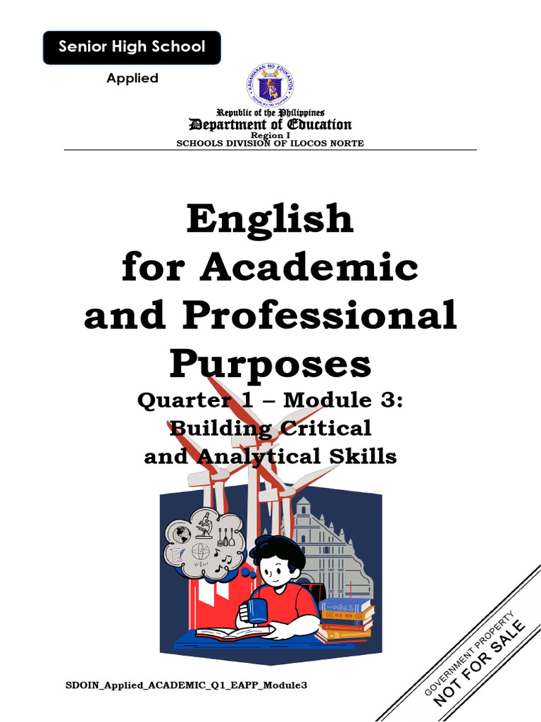 APPLIED ACAD EAPP Q1 Mod3 W4 W6 Building Critical and Analytical Skills Reyes | PDF