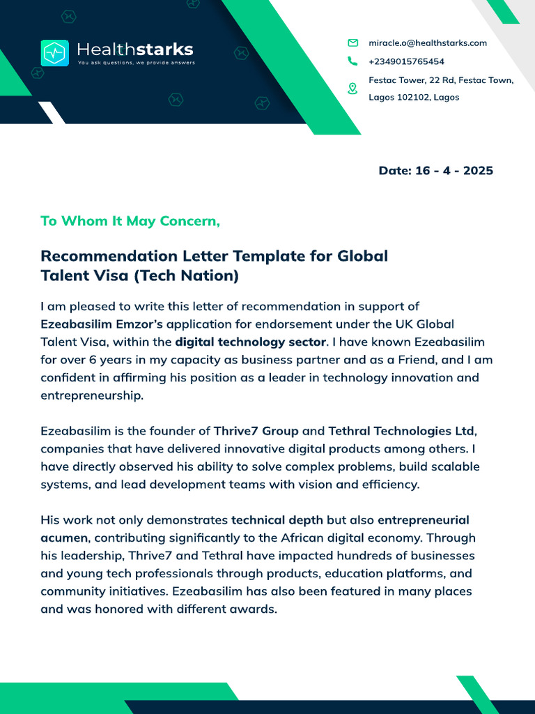 Healthstarks Employee Letter | PDF | Entrepreneurship | Innovation