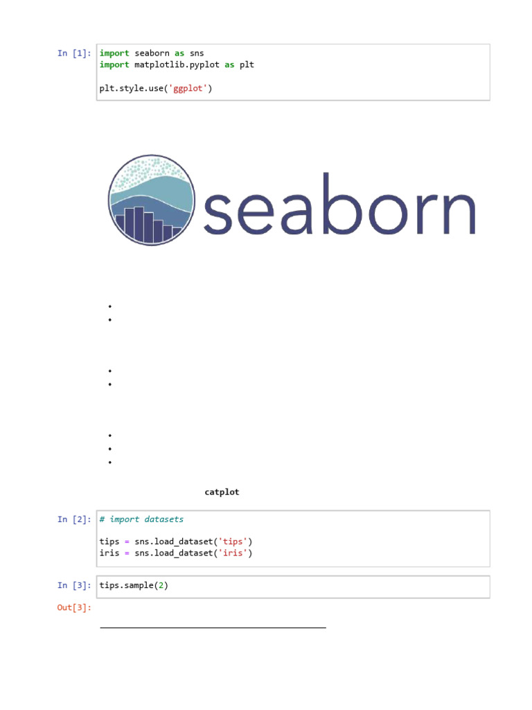 Advance Sea Born SQL Hand-Written | PDF | Descriptive Statistics | Statistical Analysis