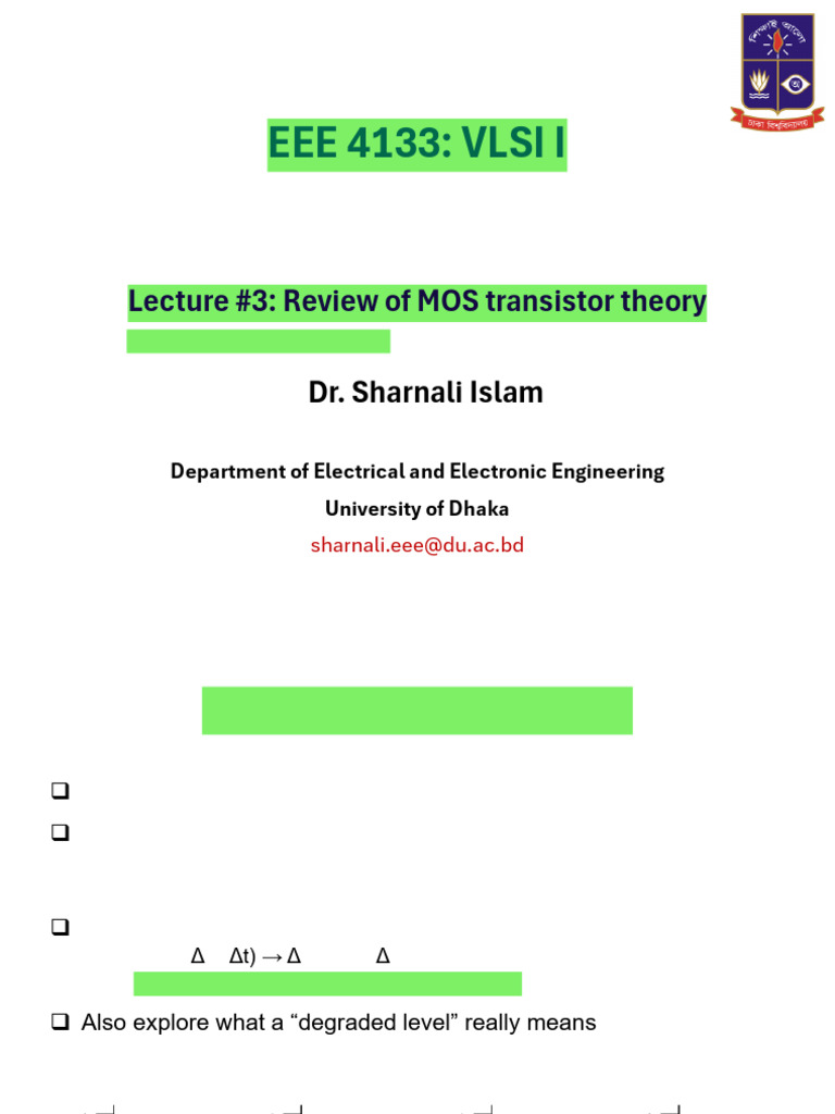 MOS Transistor Theory Overview | PDF | Mosfet | Field Effect Transistor