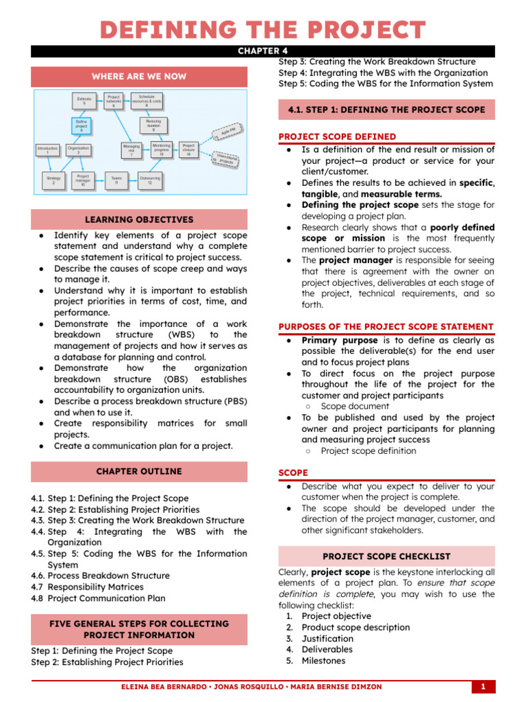Chapter 4 - Defining The Project | PDF