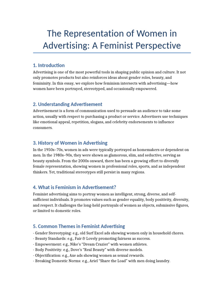 Feminism's Impact on Advertising | PDF | Gender Studies | Feminism