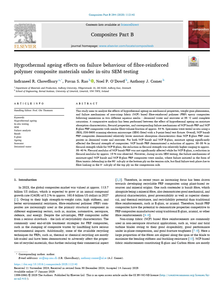 Hygrothermal Ageing Effects On Failure Behaviour of Fibre-Reinforced ...