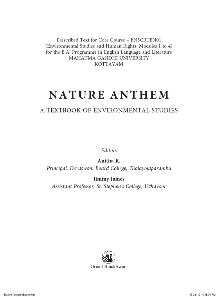 Nature Anthem: Environmental Studies Guide | PDF
