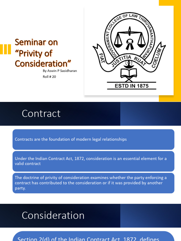 Privity Of Consideration Assignment Pdf Consideration Private Law 5262