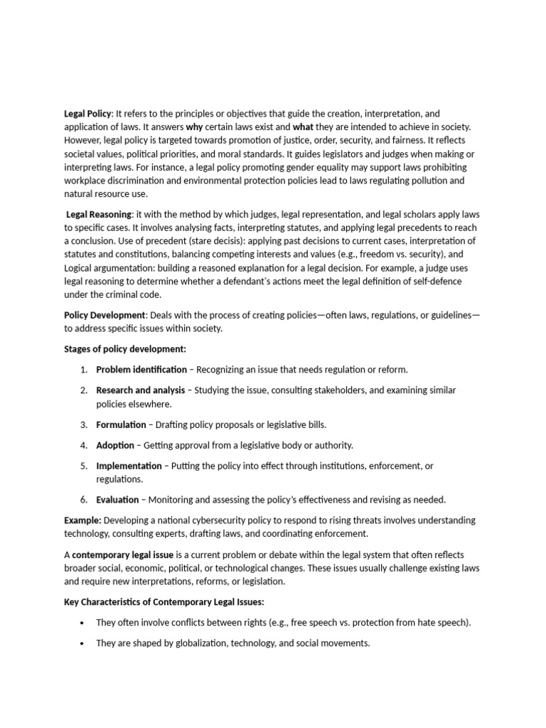 Contemporary Legal Policy Challenges | PDF | Policy | Precedent