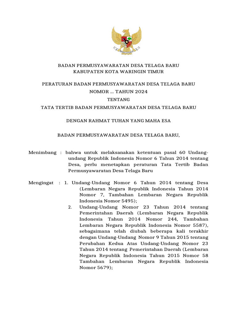 Tatib BPD Telaga Baru | PDF