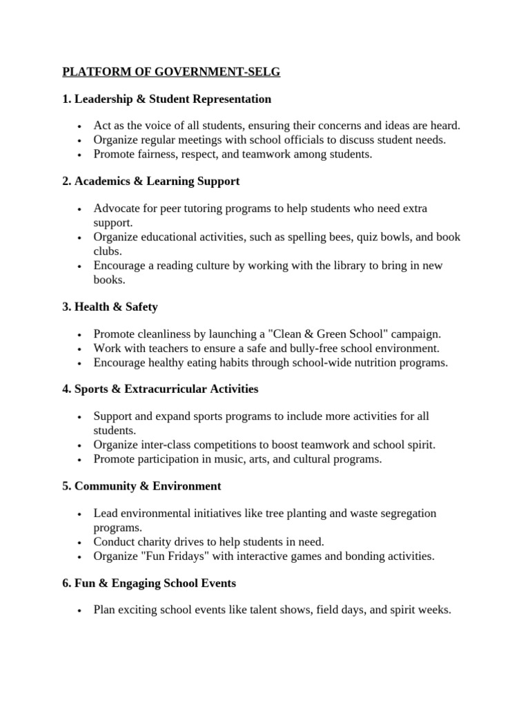 Platform of Government | PDF