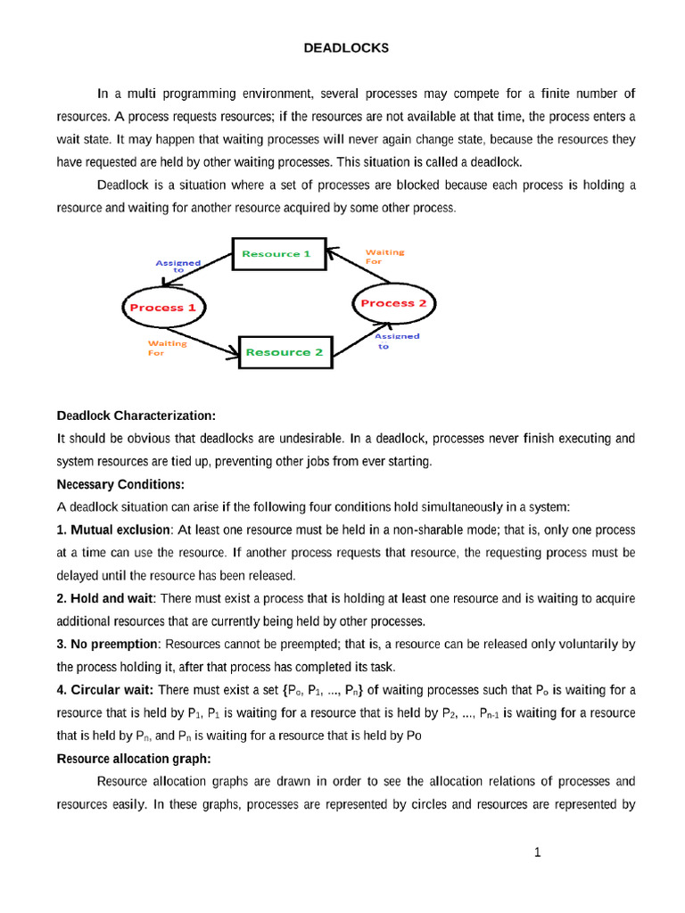 UNIT III Deadlocks | PDF