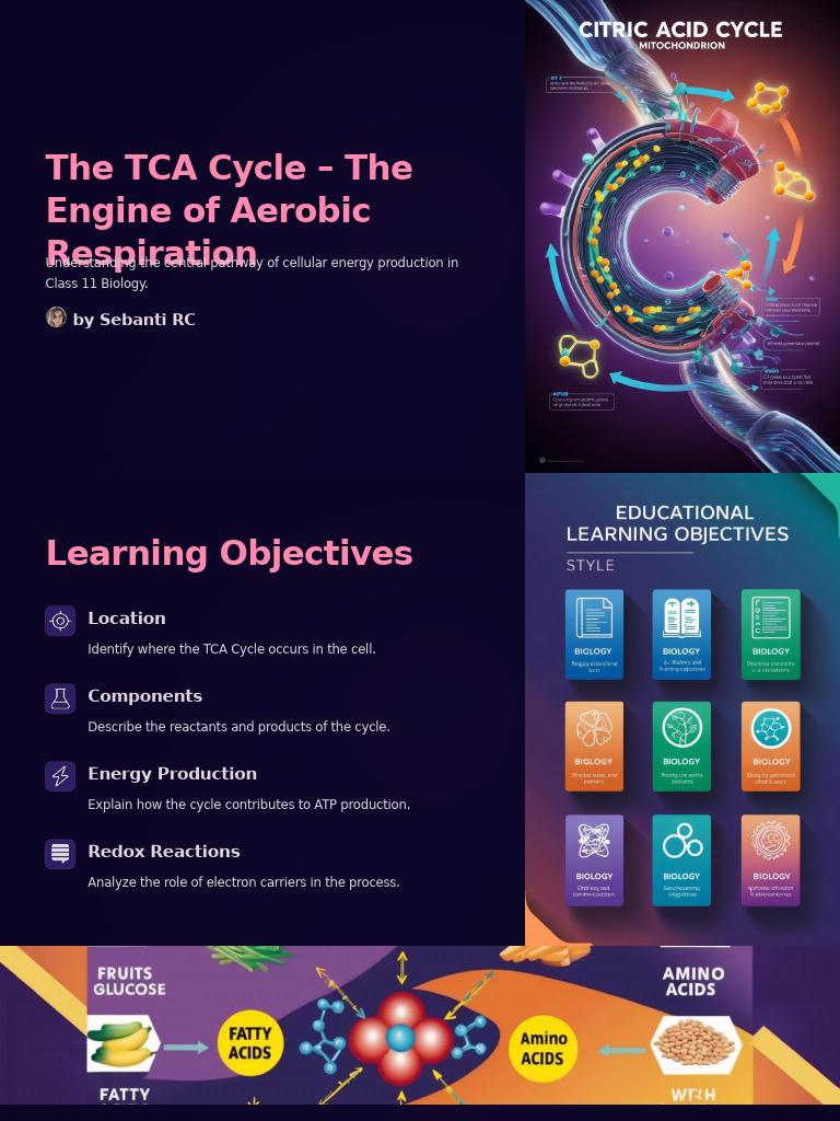The TCA Cycle the Engine of Aerobic Respiration | PDF | Diet ...