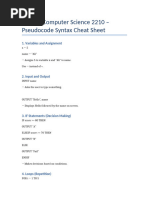 IGCSE Pseudocode CheatSheet | PDF