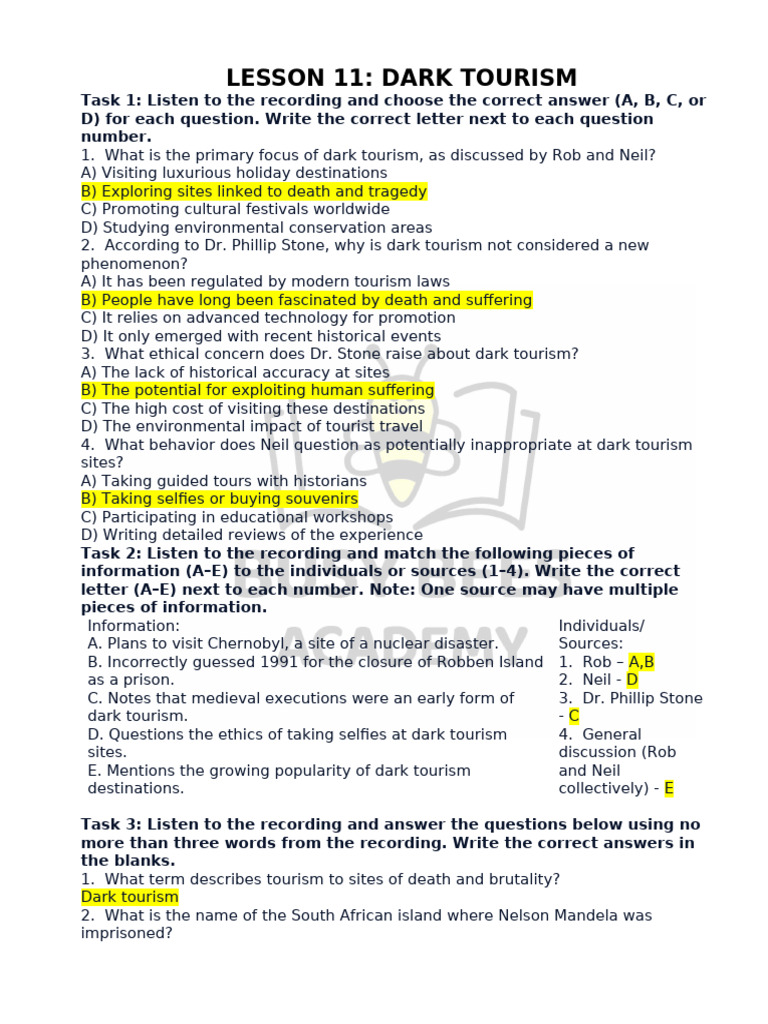 6 MINUTE ENGLISH - Week 11 - Exercise - Handout | PDF | Tourism | Weight Management
