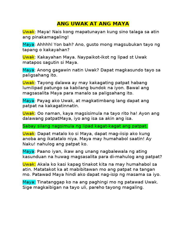 Ang Uwak at Ang Maya | PDF