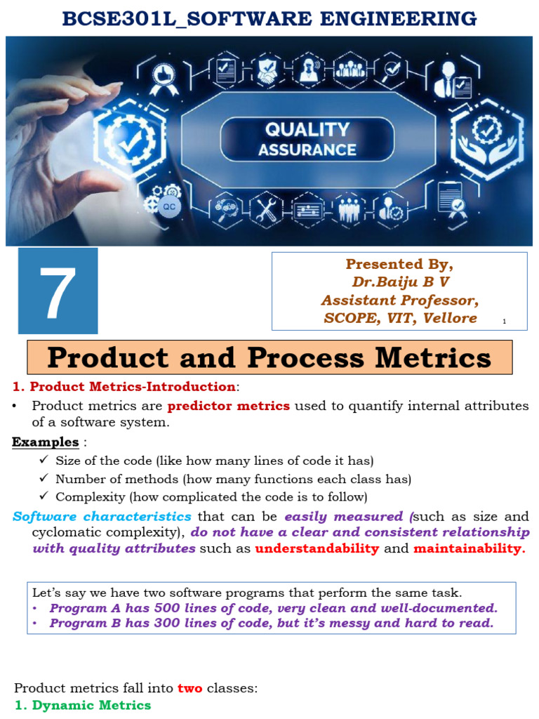 8-Product and Process Metrics, Quality Standards, IsO, TQM, Six-Sigma ...