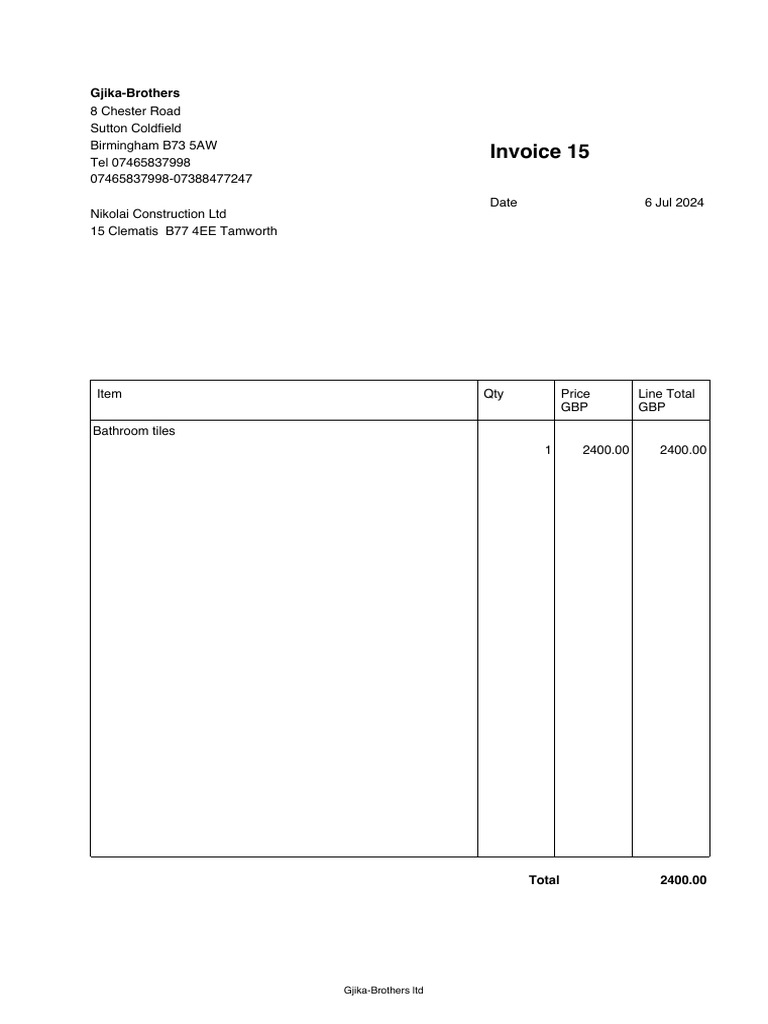 Invoice 15 | PDF