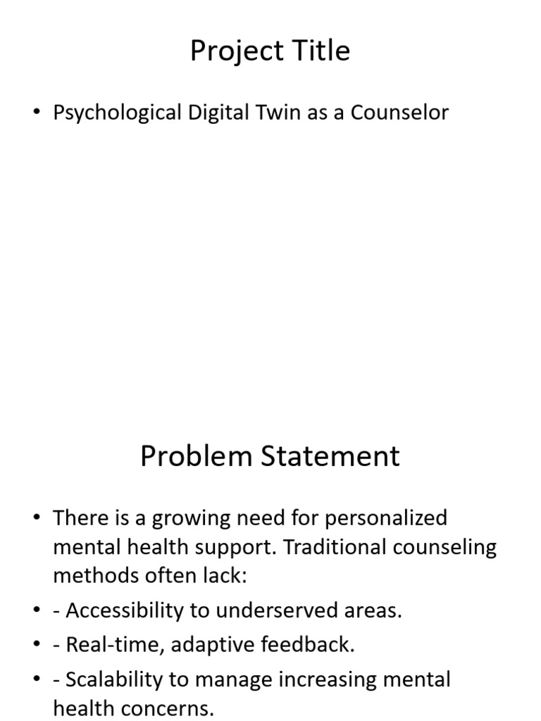 Expanded Psychological Digital Twin Counselor | PDF | Psychology ...