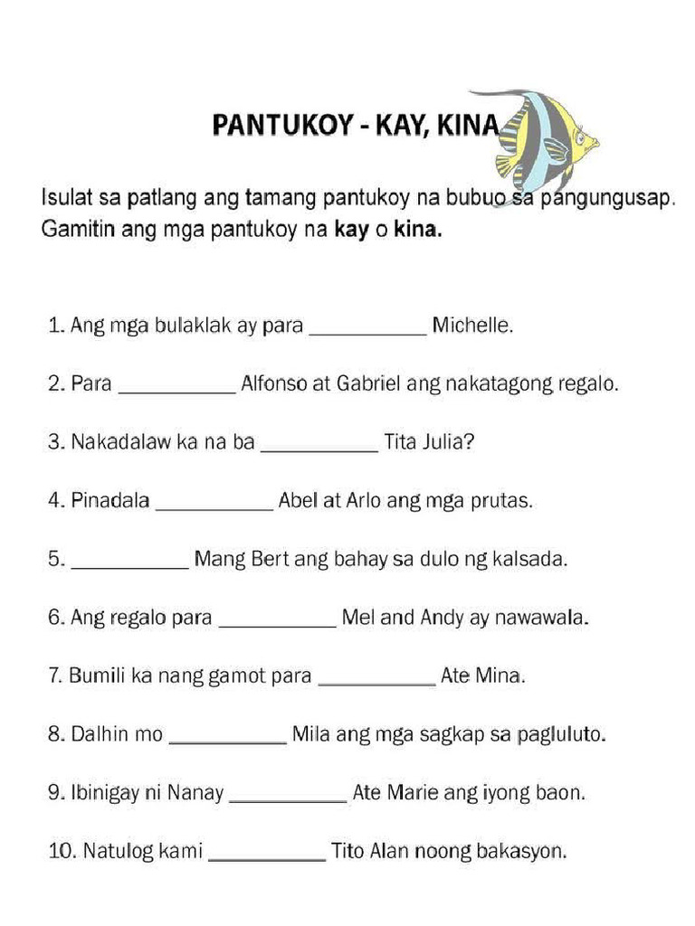 Kay, Kina, Ni, Nina Worksheet Grade 2 | PDF