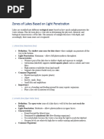 Lake Zonation: Zones Explained | PDF