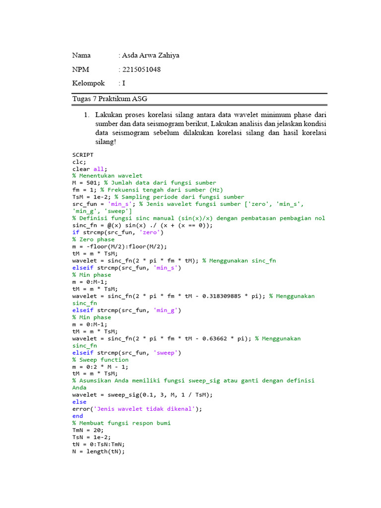 Analisis Korelasi Sinyal Seismik dan Wavelet | PDF