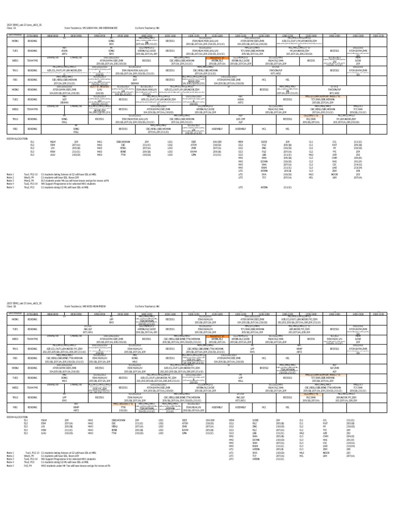 2025 Sem2 Class Timetable June 26 | PDF | Rapid Transit | London