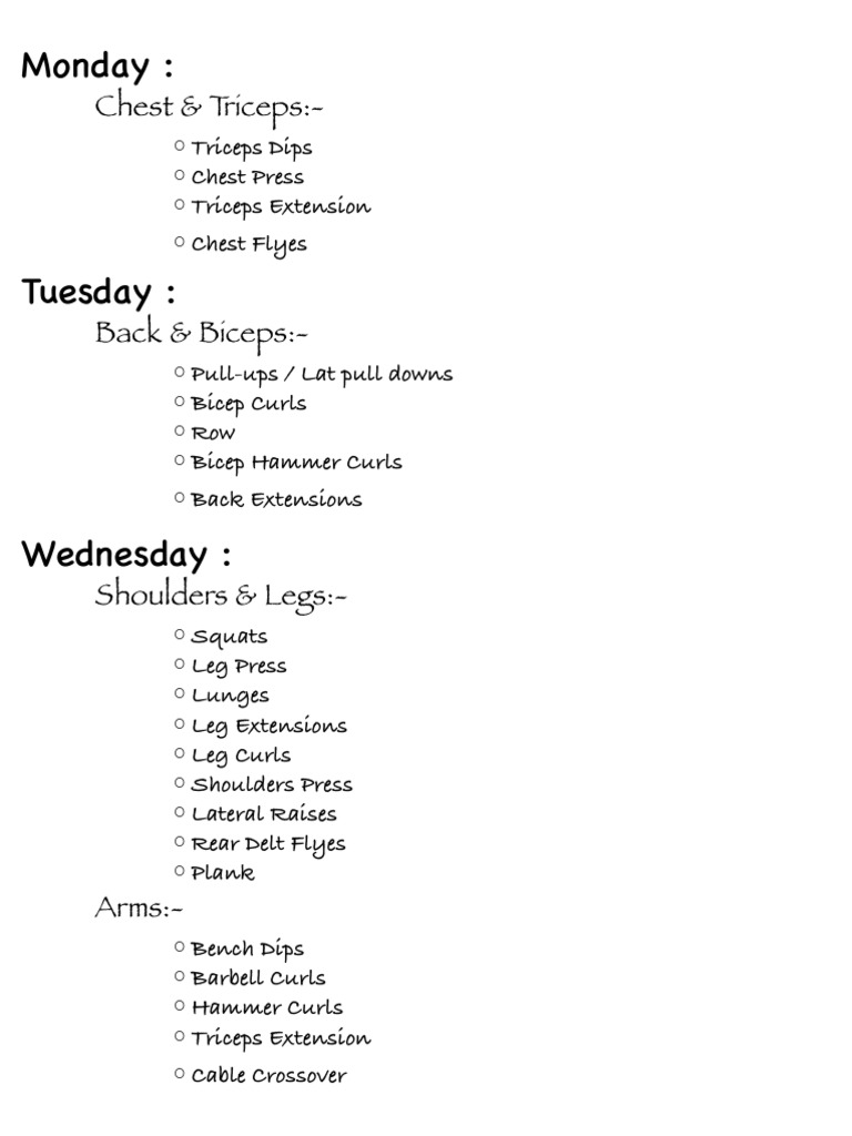 Monday:: Chest & Triceps | PDF
