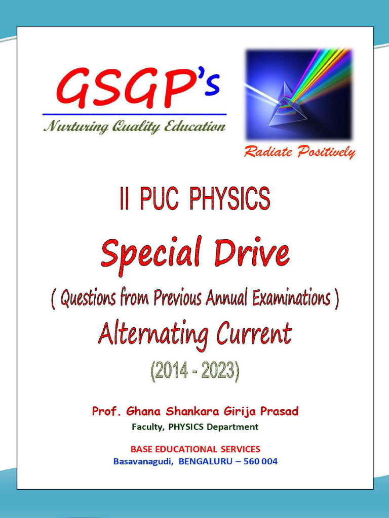 II Puc Physics - Special Drive (CH - 07) - Gsgp's | PDF