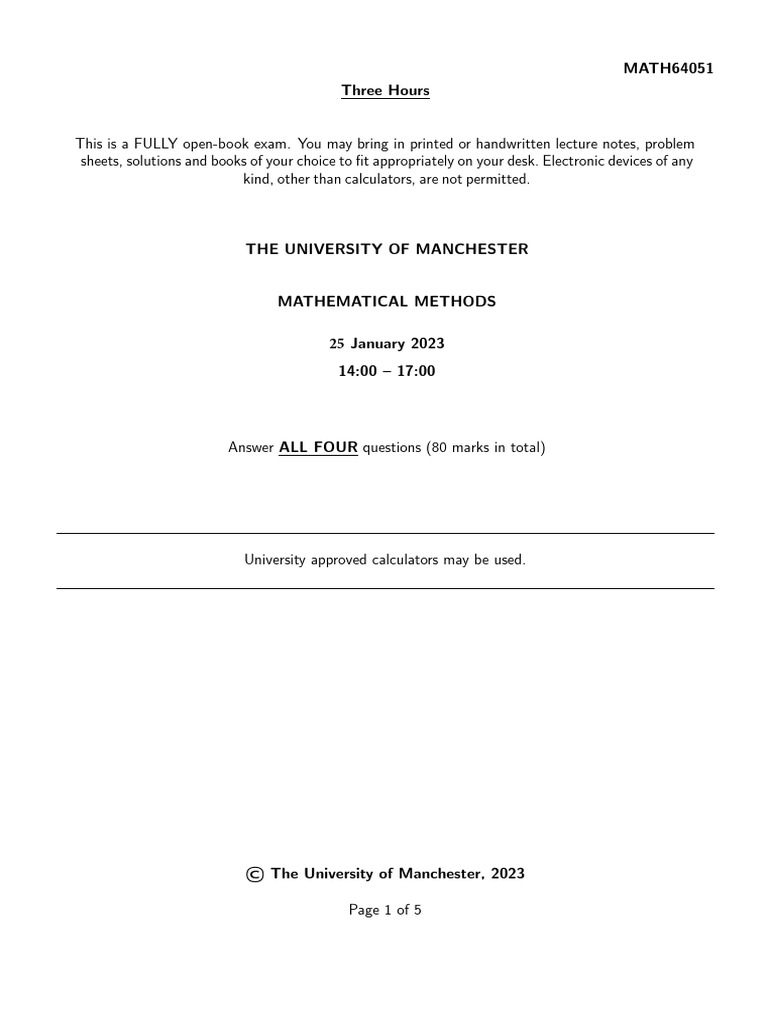 Math64051 Mathematical Methods | PDF | Equations | Recurrence Relation