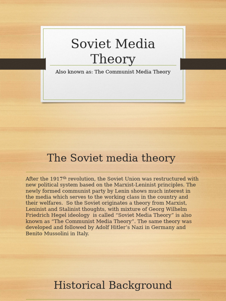 Soviet Media Theory Overview | PDF