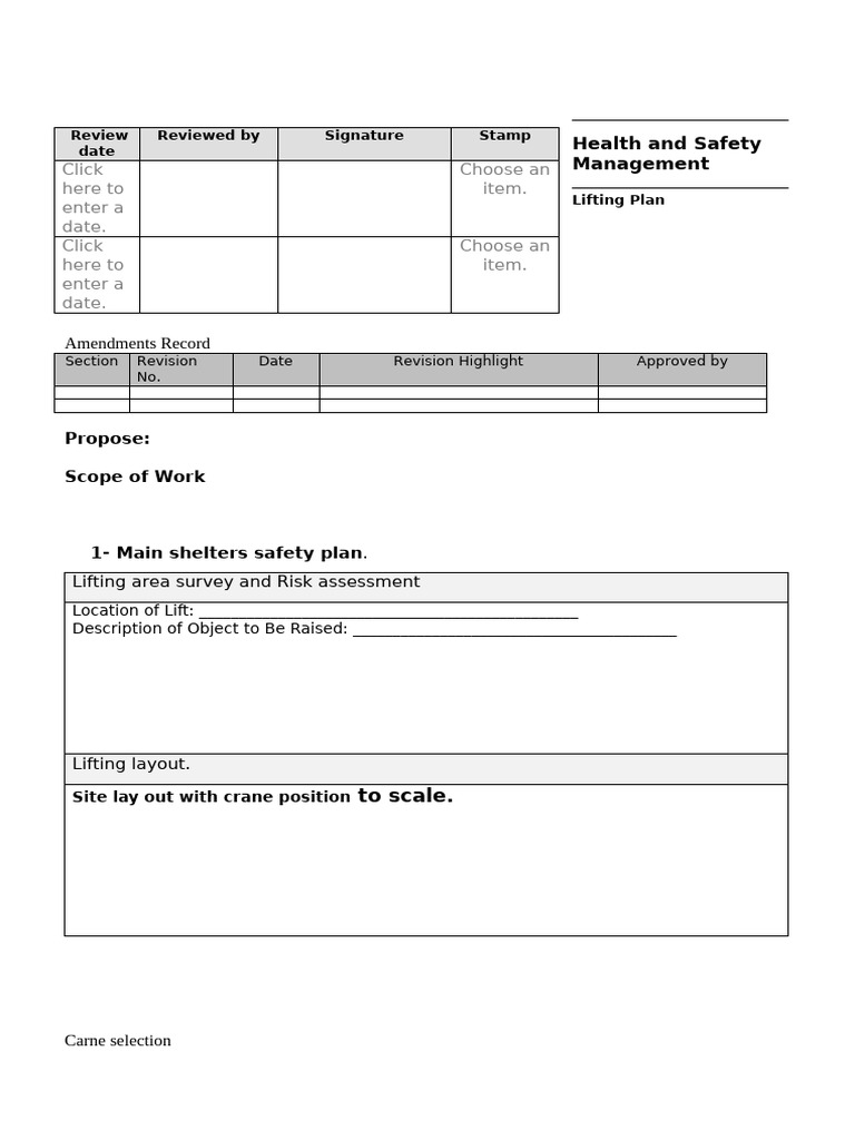 Comprehensive Lifting Plan Template | PDF | Crane (Machine) | Weather