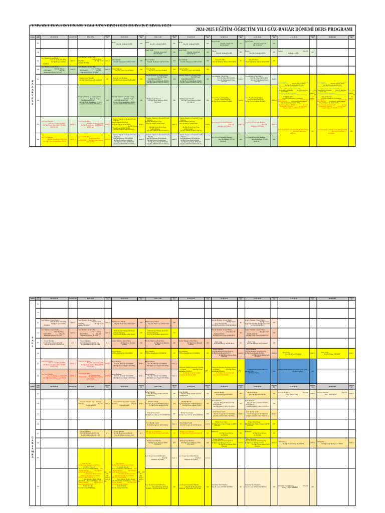 2024-2025 Bahar Donemi Ders Programi (Guncellenen) | PDF