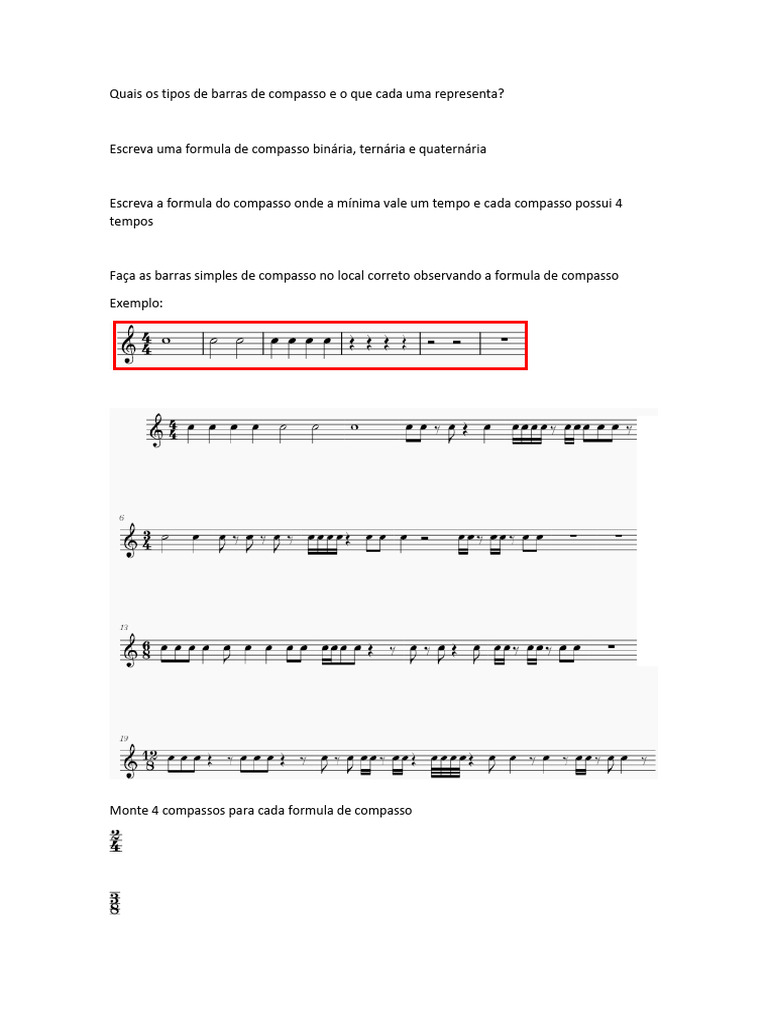 Tipos de Compasso e Suas Fórmulas | PDF