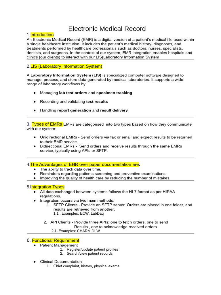 Electronic Medical Record | PDF | Electronic Health Record | Medical Record