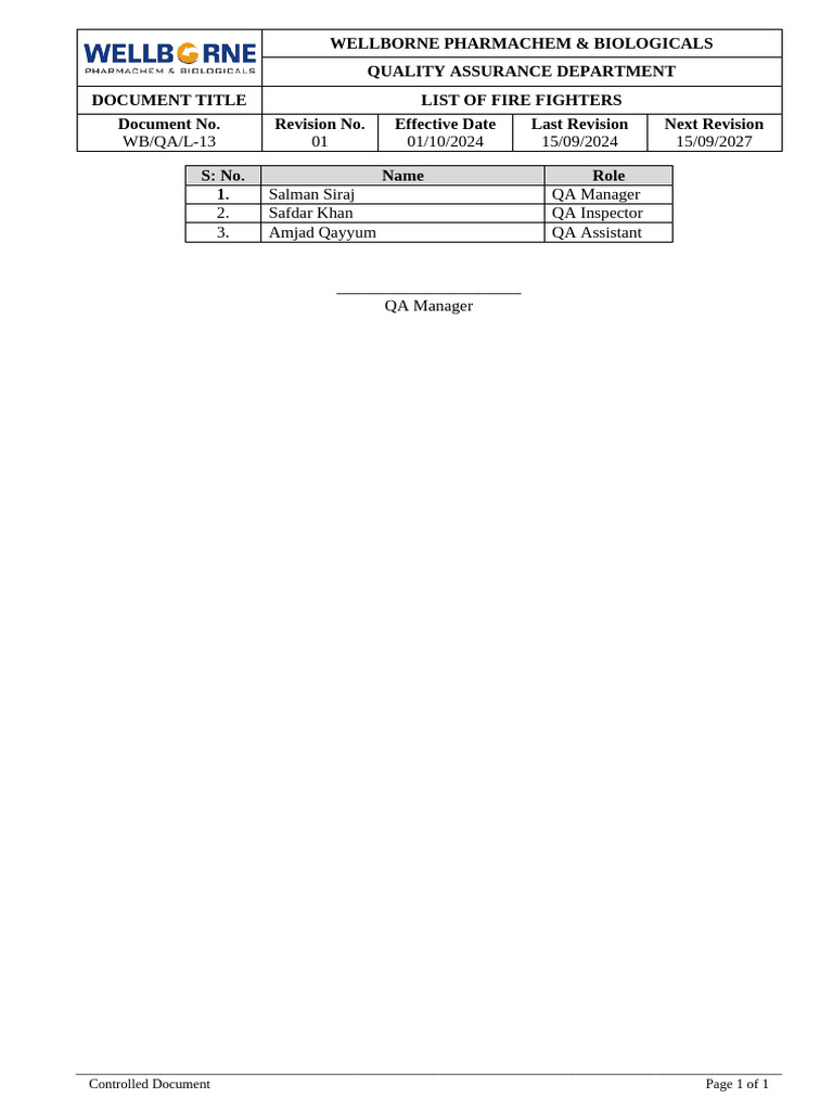 L-14 Fire Fighting Team | PDF