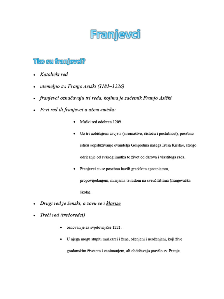 Franjevci | PDF