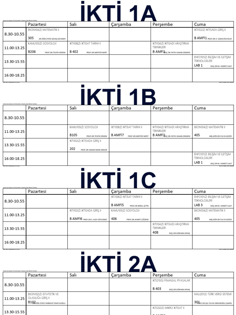 Ikt Bahar Ders Programi | PDF