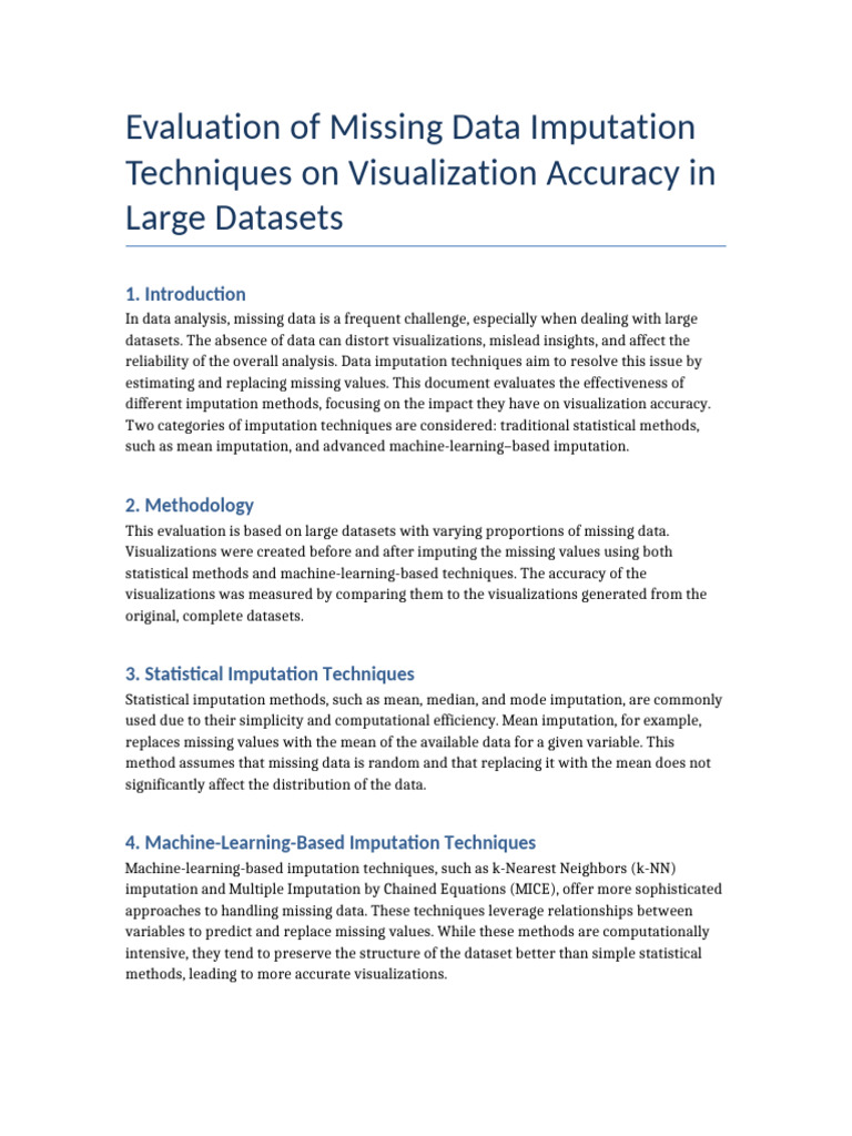 Imputation Visualization Accuracy | PDF | Statistics | Data