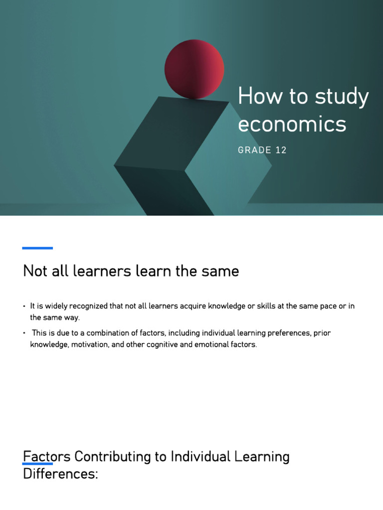 Study Tips for Grade 12 Economics | PDF | Learning | Motivational