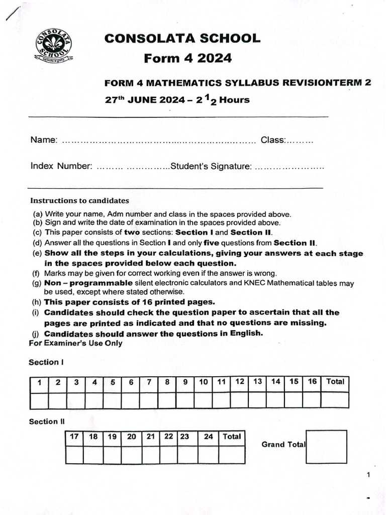 2024FORM 4 Syllabus Revision | PDF