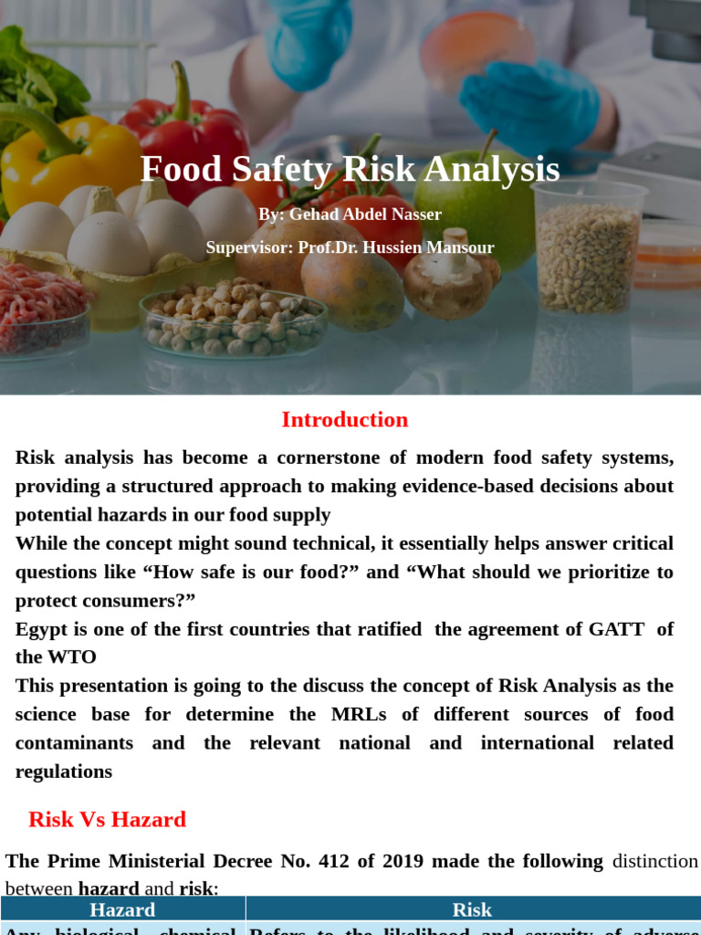 Food Safety Risk Analysis Overview | PDF | Risk | Risk Management