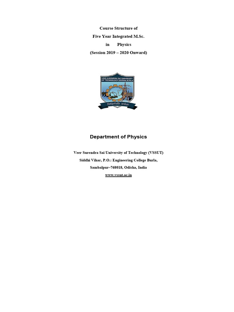 Integrated M.Sc. Physics Course Structure | PDF | Magnetic Field | Entropy