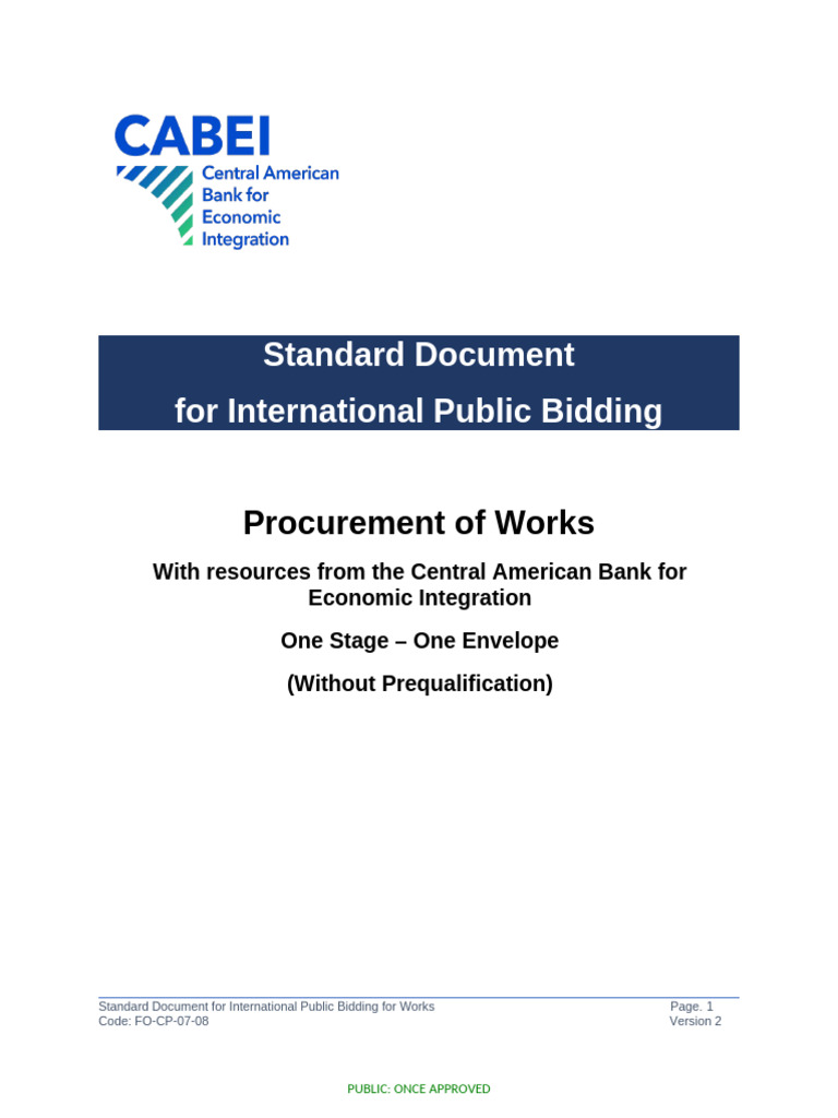 Standard Document For International Public Bidding - Procurement of ...